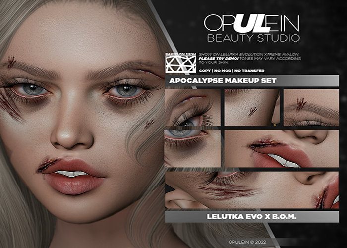 Second Life Marketplace - Opulein: Apocalypse Makeup Set 'LEL EVO X'